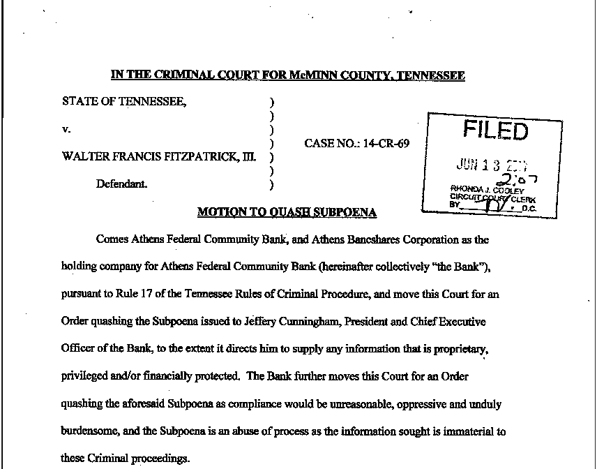 9:00 a.m. Fitzpatrick Hearing Postponed until 10:00 a.m. - The Post & Email