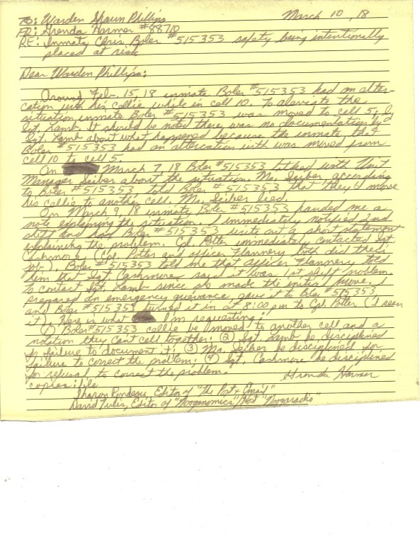 TDOC Inmate: Dangerous Situation Diffused, then Recreated by Staff ...