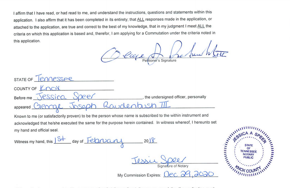 George Raudenbush Requests Exoneration from Outgoing Gov. Bill Haslam ...