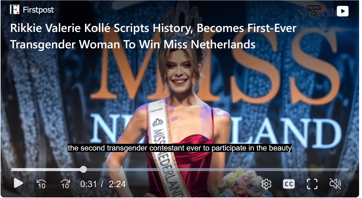 Sign of the Times…Transwoman Wins 'Miss Netherlands' - The Post & Email